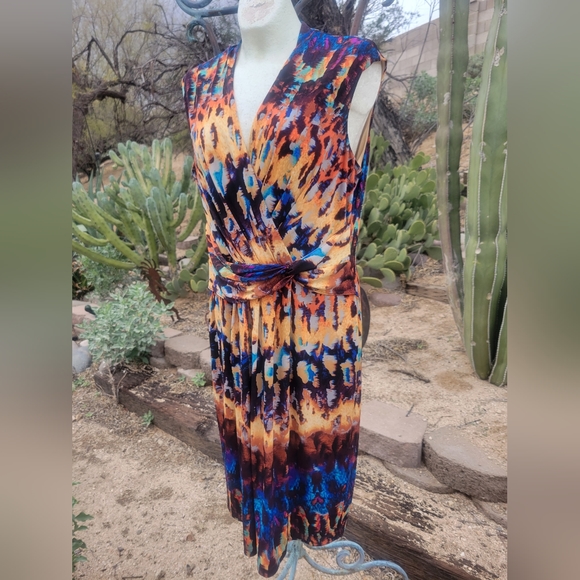 Ellen Tracy | Dresses | Tie Dye Western Colored Boho Hippie Dress ...